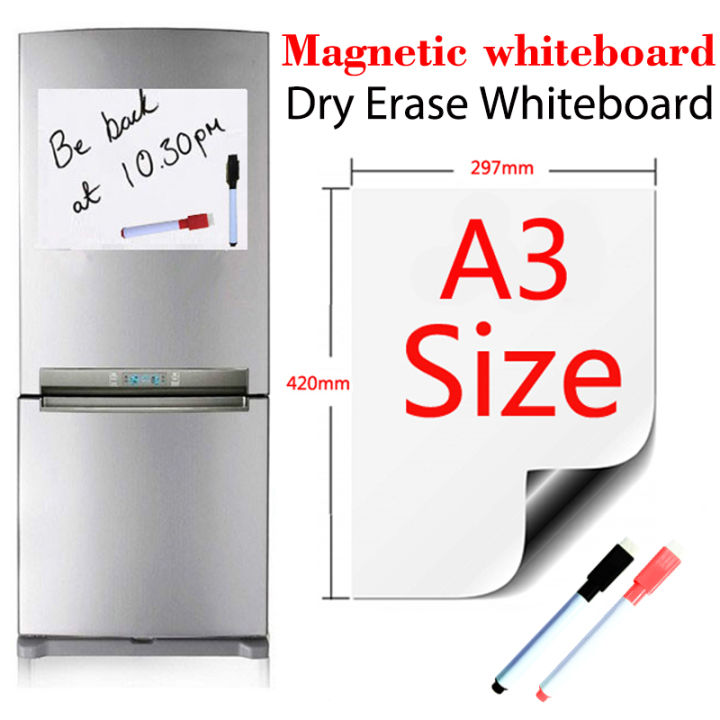 A3 Size Magnetic Whiteboard Dry Erase White Board, Fridge Stickers for ...