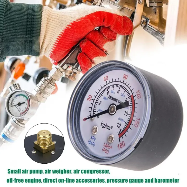 Air Compressor Pneumatic Hydraulic Fluid Pressure Gauge 0-12Bar / 0 ...