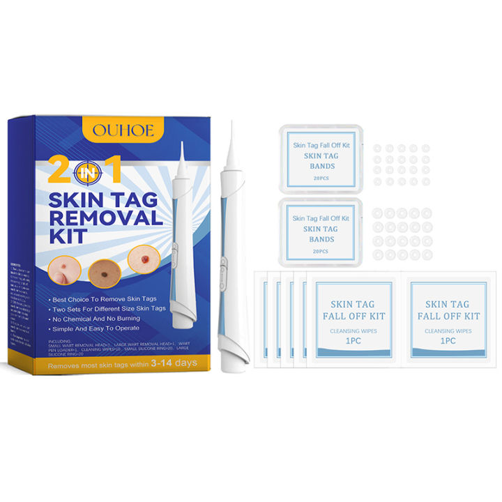 2 In1 Painless Skin Tag Mole Wart Removal Kit Cleaning Tools Face Skin ...