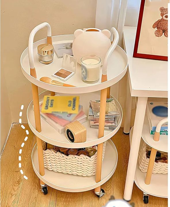 Kitchen 3-Layer round Cart Simple Multi-Function Simple Installation ...