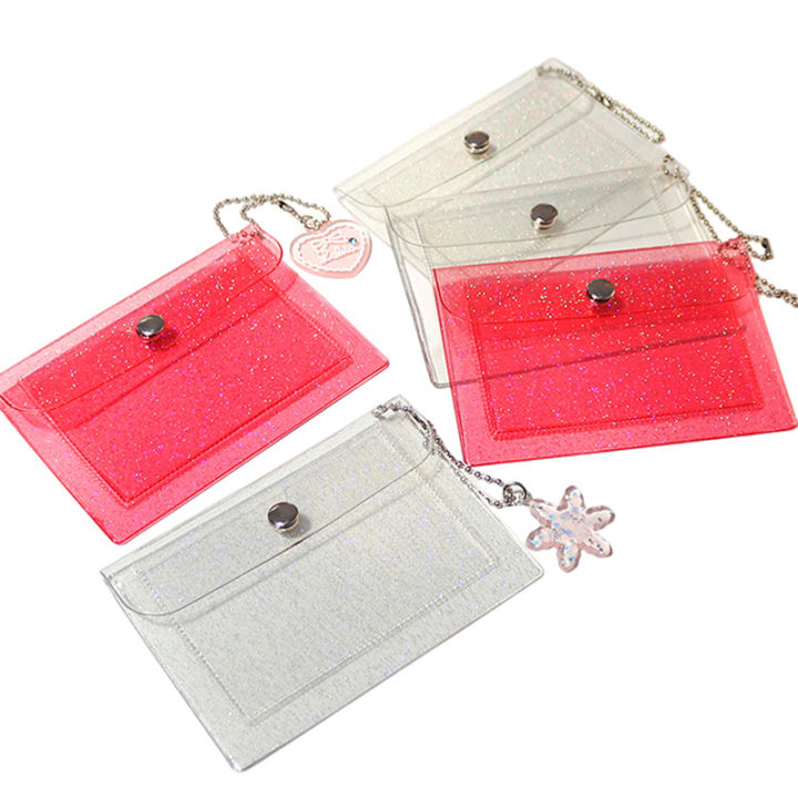 1PCS Transparent PVC Coin Purse With Keyring For Girls Cute Small ...