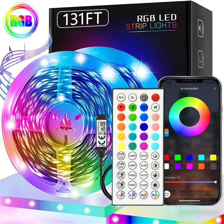 40M/131Ft Led Strip Lights APP 44Keys Music Sync Remote Control USB 5V ...