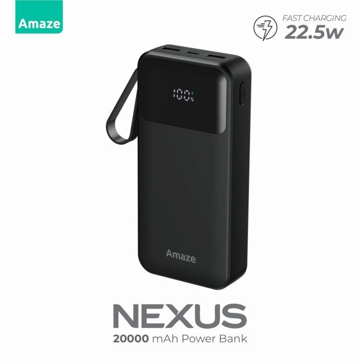 Amaze NEXUS 20,000 mAh 22.5 Watt Fast Charging Power Bank Dual Output ...