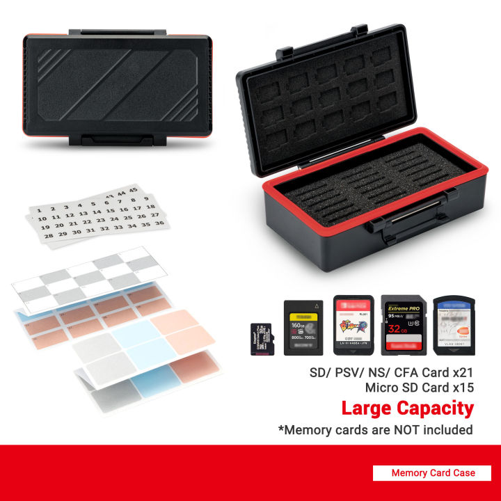 36 Slots SD MSD Memory Card Case Holder Water-Resistant Storage ...