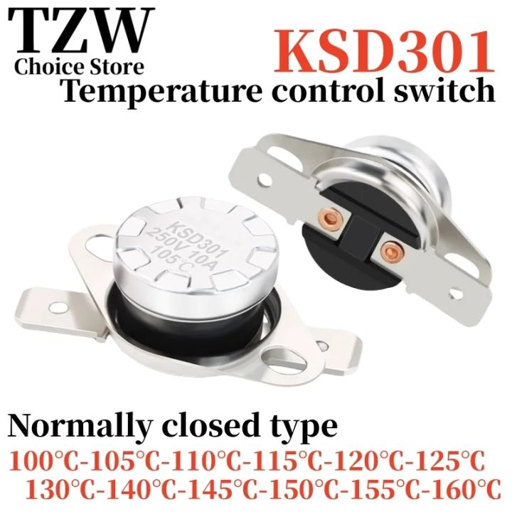 TZW 2PCS KSD301 temperature control switch normally closed 40 ~ 95 ℃ 10A 250V 100/105/110/115 ...