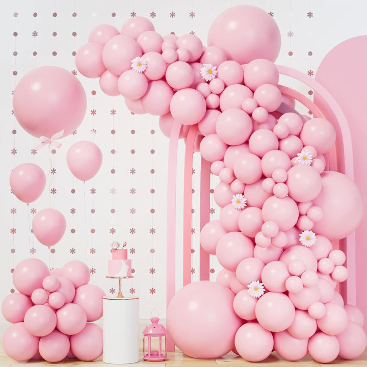 148Pcs Pastel Pink Balloons Baby Pink Balloon Garland Arch Kit Baby ...