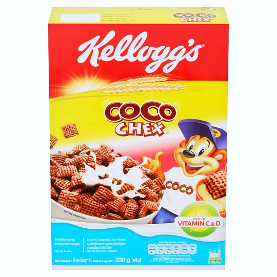Kelloggs Coco Chex chocolaty corn pillows breakfast cereal chocolate ...