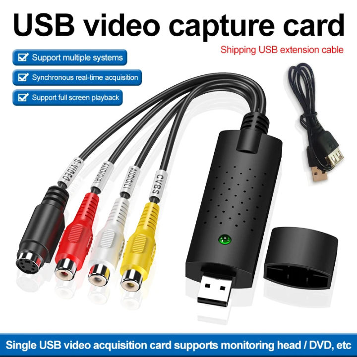 USB 2.0 to RCA Video Capture Adapter with USB Cable Converter USB Audio ...
