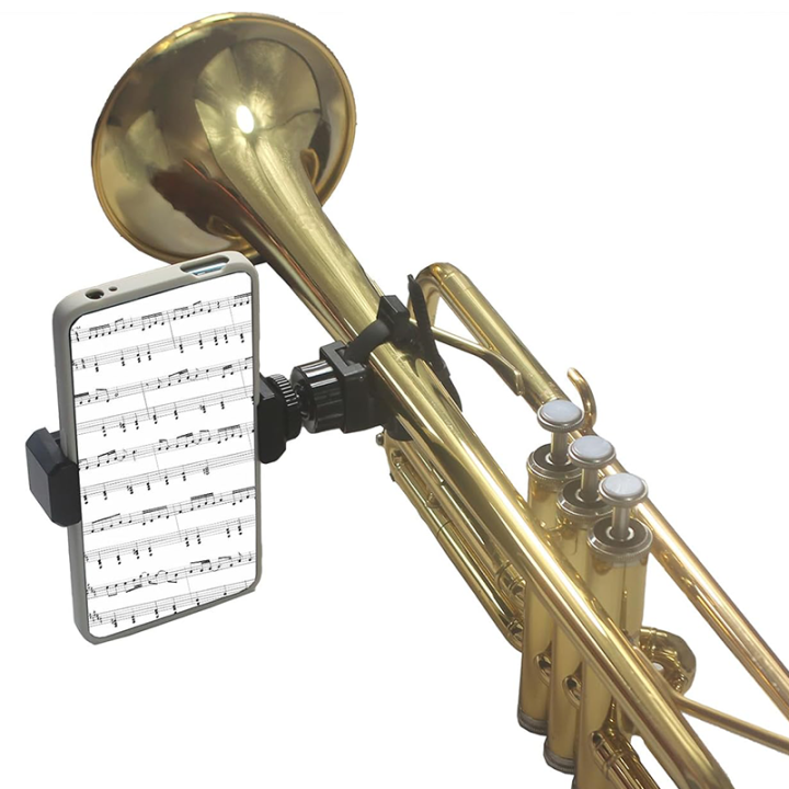 Adjustable Trumpet Phone Lyre Stand Brass Instrument Phone Holder Clip ...