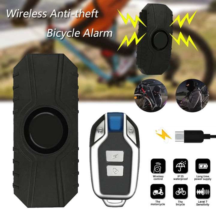 Wireless Bicycle Vibration Alarm USB Charge Waterproof Motorcycle ...