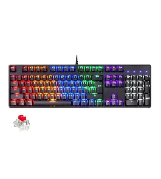 CK107 RGB Gaming Mechanical Keyboard Red Switches Full Keys Anti Ghosting Full RGB Lighting PAK ...