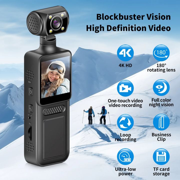 Mini Camera 1080P 4K HD Wearable Night Vision Sports DV Digital Video ...