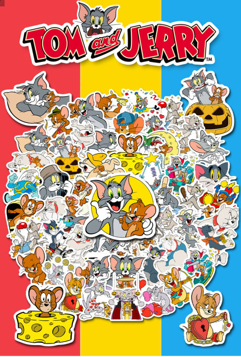 25 / 50 pcs tom and jerry stickers for kids ,phone, tablets etc | Daraz.pk