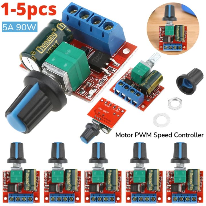 1-5pcs 5A 90W PWM DC Motor Speed Controller Module Voltage Regulator ...