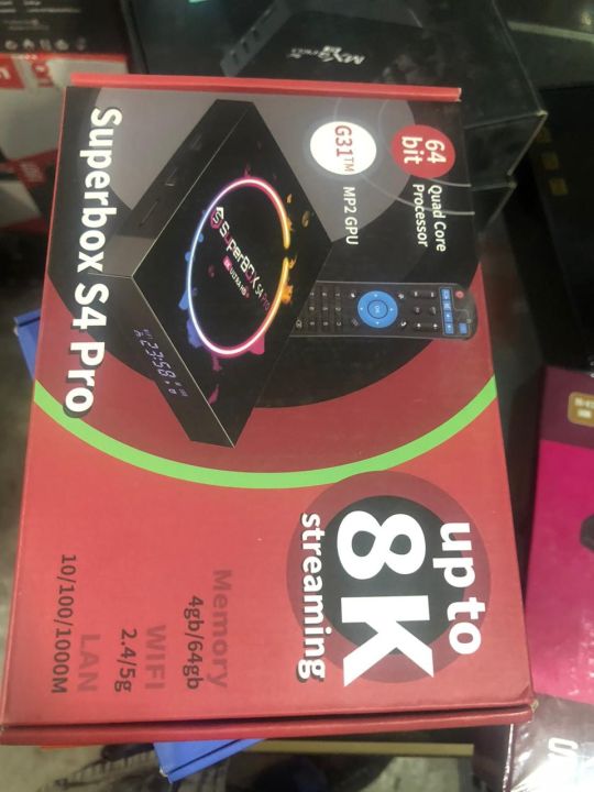 Super Box S4 pro(4g 64gb) original android 12 smartTv box | Daraz.pk