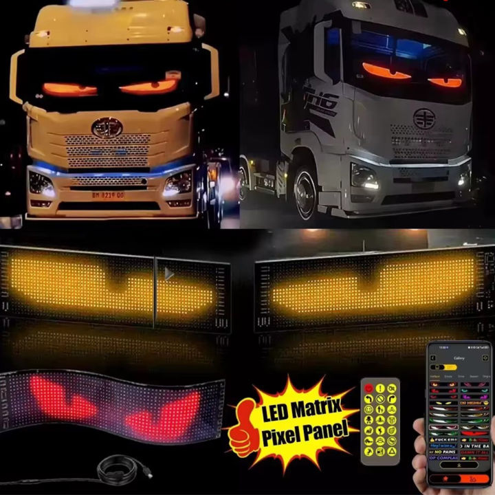 Truck Eye Led Display Car Sign Animation Led Matrix Panel Bluetooth App ...