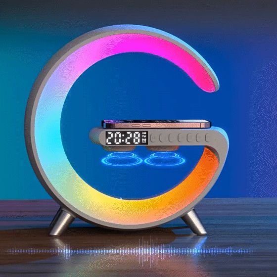 G63 Smart Light Sound Speaker Machine Fast Charging Alarm Clock 7-Color ...