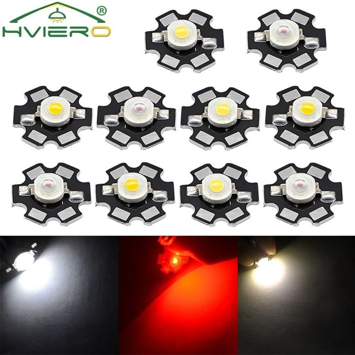 10X 20mm 3V 3W Led High Power Chip Light Bead White Red Blue Green Led ...