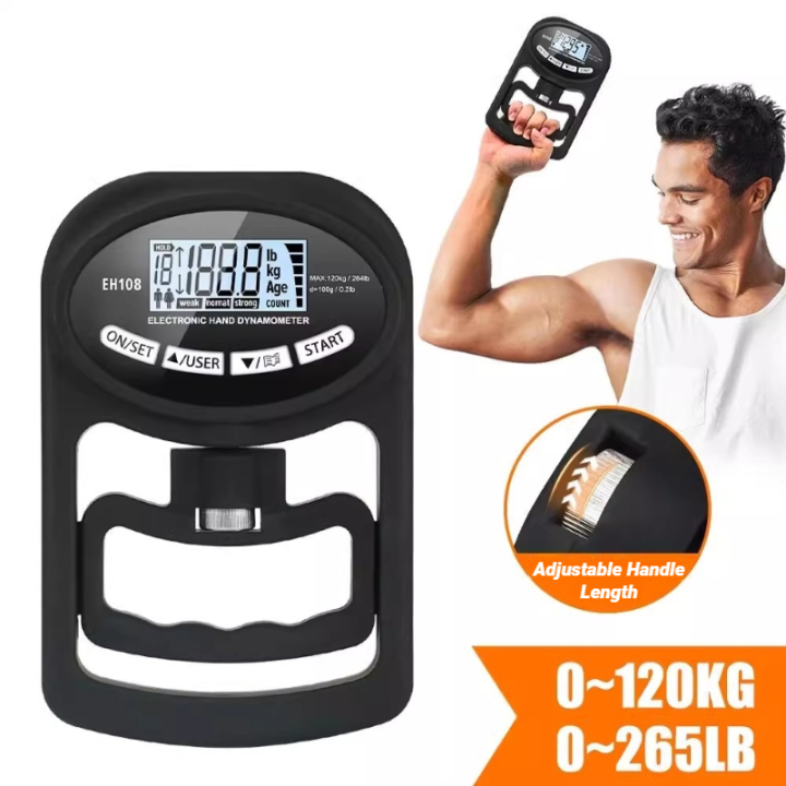 265Lbs/120Kg Grip Strength Meter For Men And Women Tester Digital Hand ...
