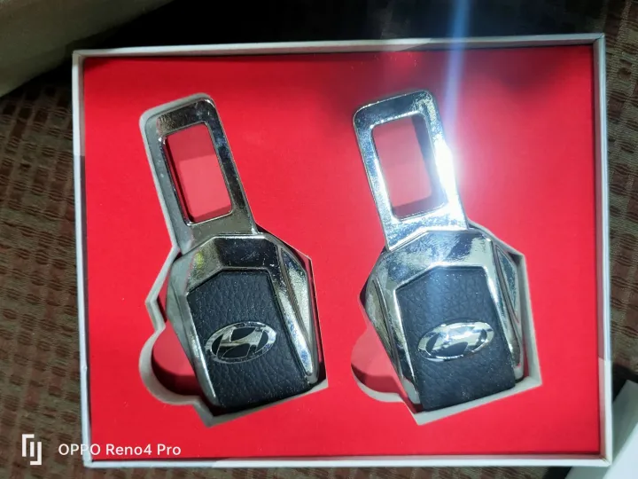 Hyundai Elantra Seat Belt Metal Clips with Embossed Logo Premium ...