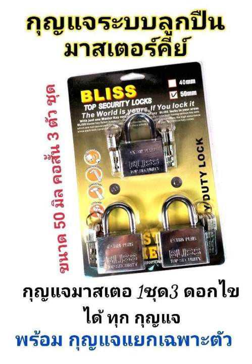 Bliss 3 pcs 50mm ball bearing Master Key System Master Key set master ...