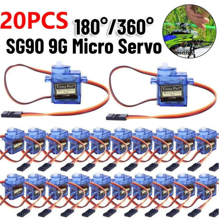 1-20Pcs SG90 9G Micro Servo Motor 180/360 Degree Fixed-Wing Micro Gear ...