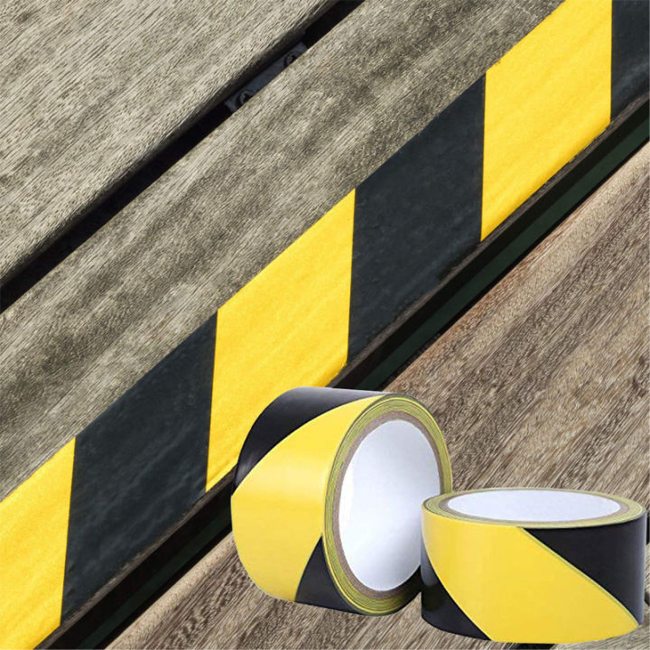 48mm x 15M Black & Yellow Hazard Warning Safety Stripe Tape Ideal For ...