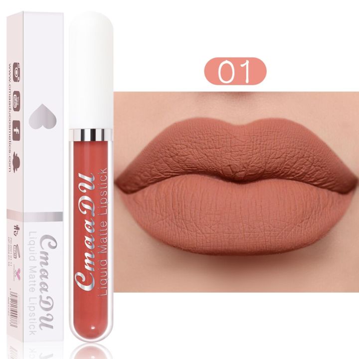 CmaaDu 18 Colors Matte Lipstick Long Lasting Waterproof Velvet Liquid ...