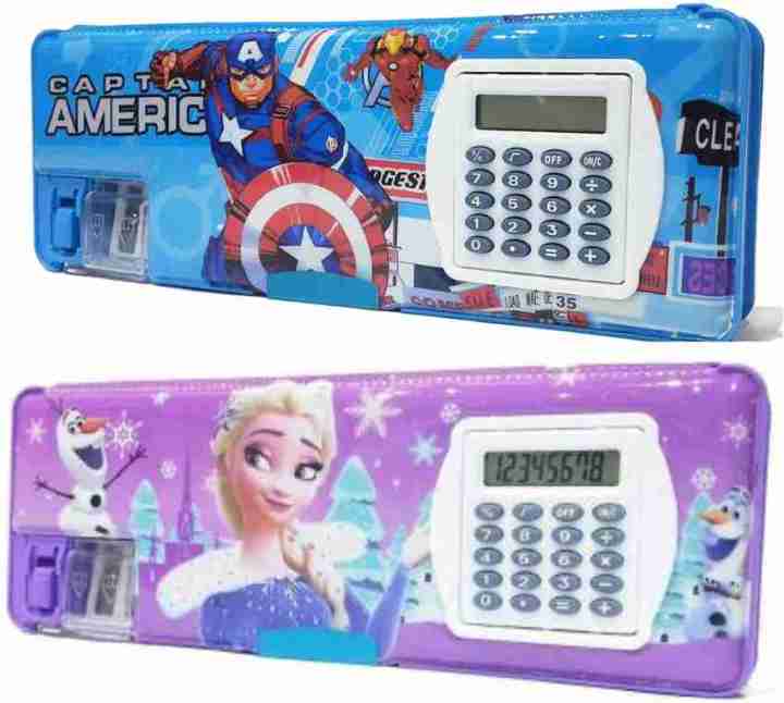 Calculator Geometry Pencil Box with Magnetic Lock and Dual Pencil ...
