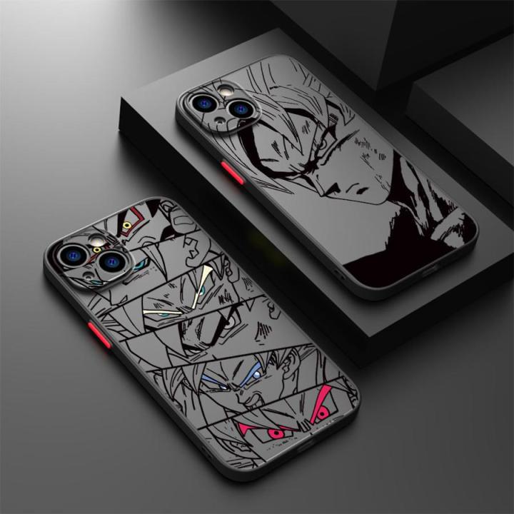 Goku Dragon Ball Black Edge Shell Case for Apple iPhone 11 15 16 Pro XS ...