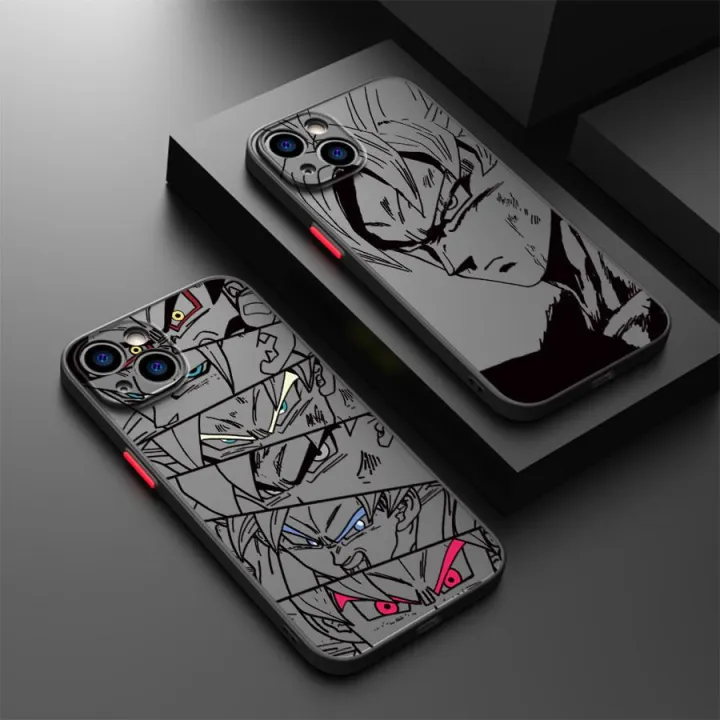 Goku Dragon Ball Black Edge Shell Case for Apple iPhone 11 15 16 Pro XS ...