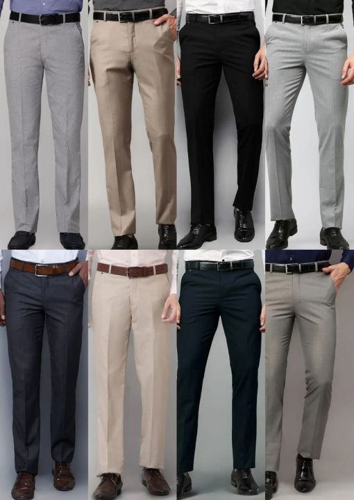 PACK OF 3 - MENS FORMAL PANTS - LOSE STRAIGHT PANS - OFFICE PANTS ...