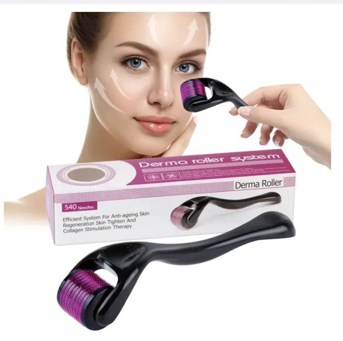 Derma Roller 0.5mm 540 Titanium Microneedle for Beard Growth and Hair ...