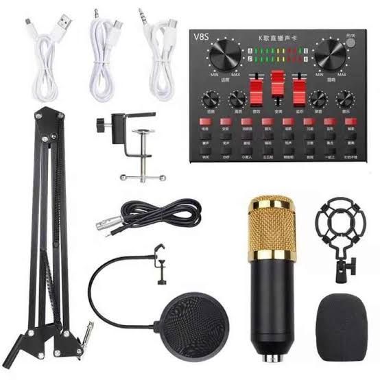 BM800 V8 condenser mic with v8 live usb mixer. sound card | Daraz.pk
