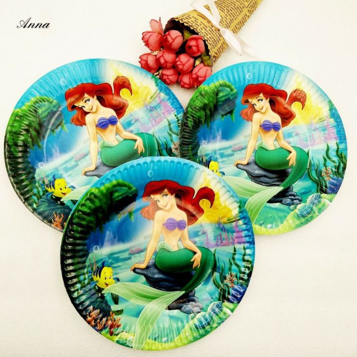 Mermaid Party Plates 10pcs / Happy Birthday Party Plates 10pcs/ Mermaid ...
