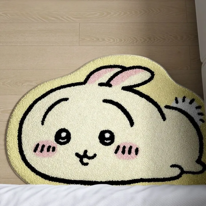 Chiikawa Cartoon Rug Anime Hachiware Usagi Plush Floor Mat Bathroom Non ...