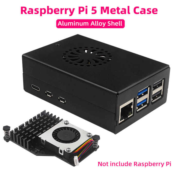 Raspberry Pi 5 Metal Case Aluminum Alloy Shell compatible for Active ...