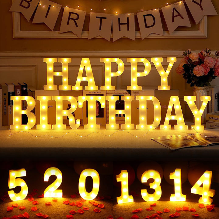 Luminous Alphabet Letter LED Lights Number Lamp Battery Night Light For ...