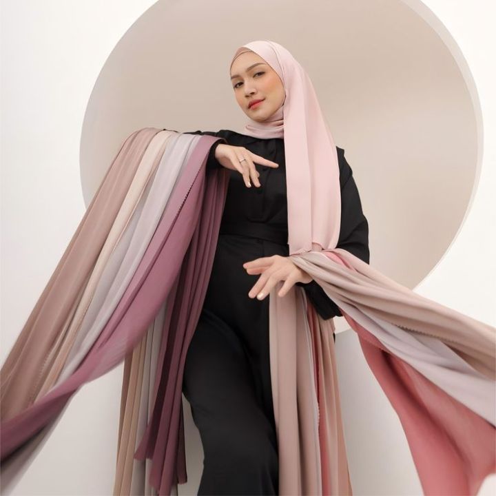 Crinkle chiffon Dupatta for girls & women, Easy to wear, Double Loop ...