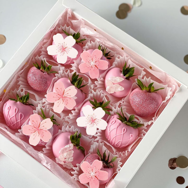 60 Pcs Edible Flowers Cake Topper Cupcake Toppers Decorations Wafer ...