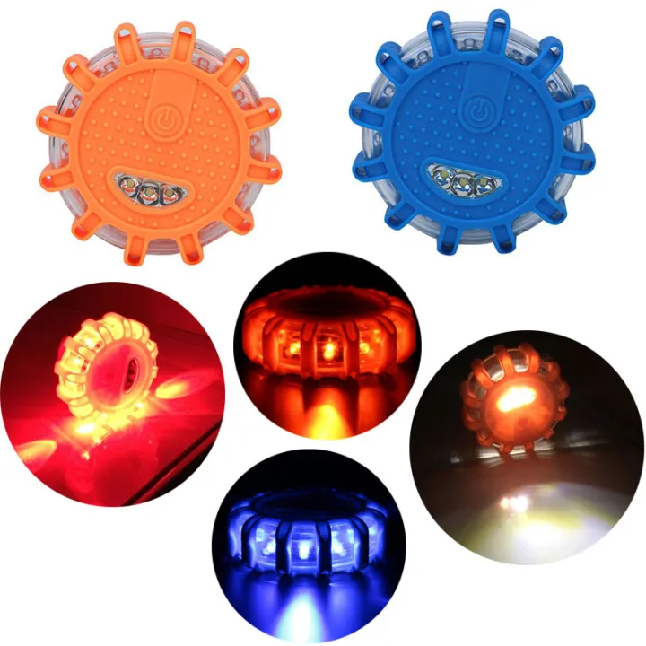 9 Modes 12Led Flares Emergency Lights Road Safety Beacon Disc Flashing Warning Light With ...