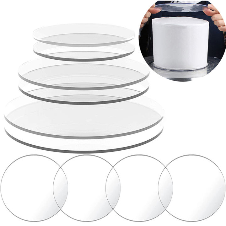 3pcs/Set Acrylic Cake Disc 4 6 8 10 Inch Round Cake Board For Cake ...
