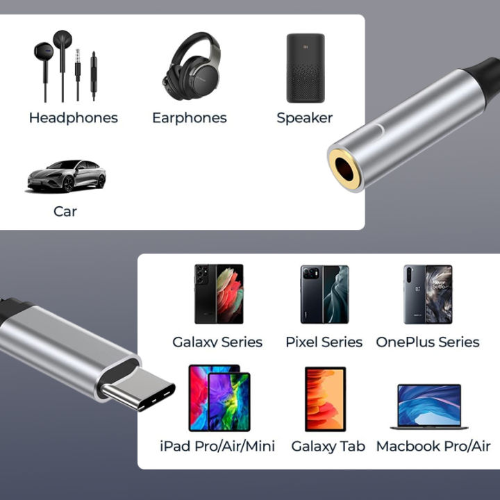 OTG 2 In 1 USB C Splitter to Dual USB C/3.5mm Earphone Jack Audio ...