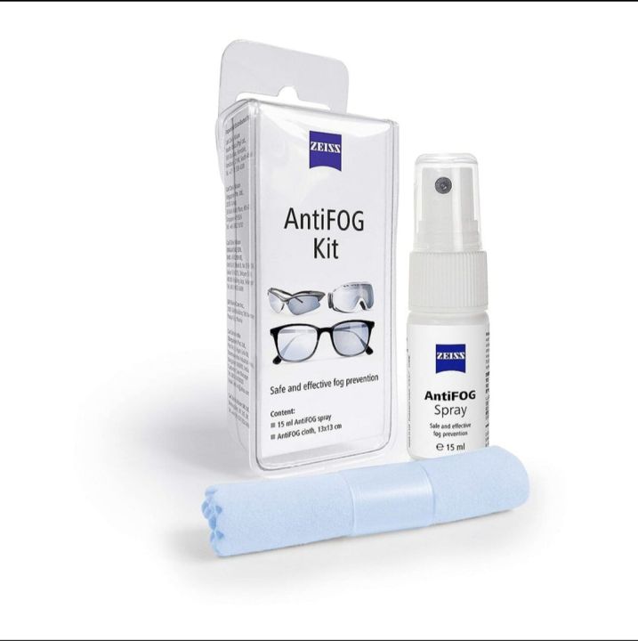 ZEISS Fog Defender System which is a spray-and-wipe anti-fog kit ...