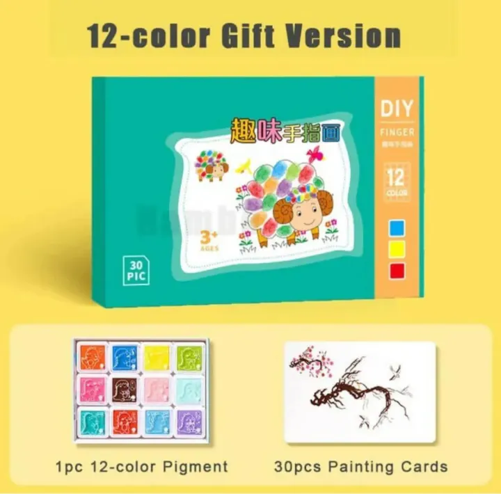 DIY Kids Finger Painting & Coloring Art Set – 30 Finger Paint Cards ...