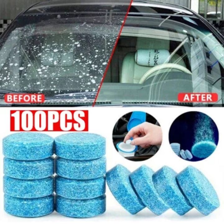 100/10pc Solid Cleaner Car Windscreen Cleaner Effervescent Tablet Auto ...