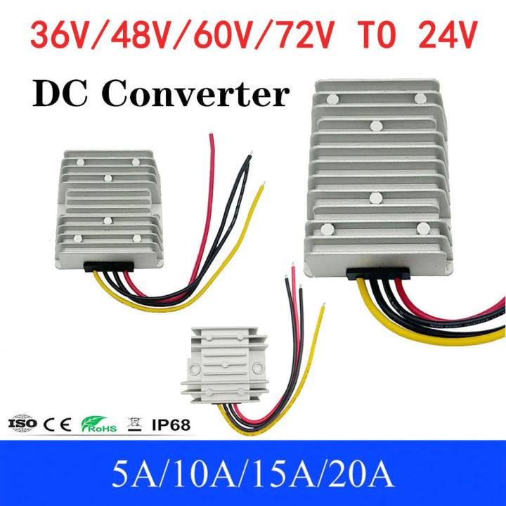 36V 48V 60V 72V 30-90V to 24V 5A 10A 15A 20A DC DC Converter Step Down ...