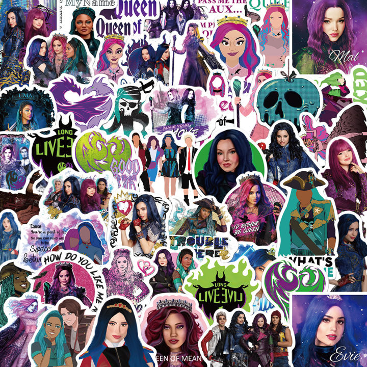 10/30/50pcs Disney Cartoon Stickers Descendants Decals DIY Laptop ...