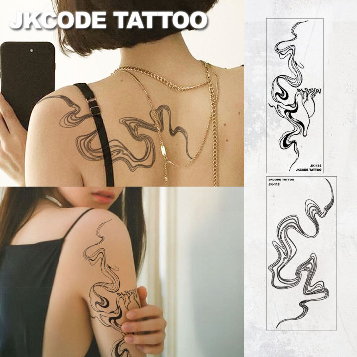Waterproof Arm Tattoo for Women - Y2K Style Shoulder Tattoo - Flowing ...
