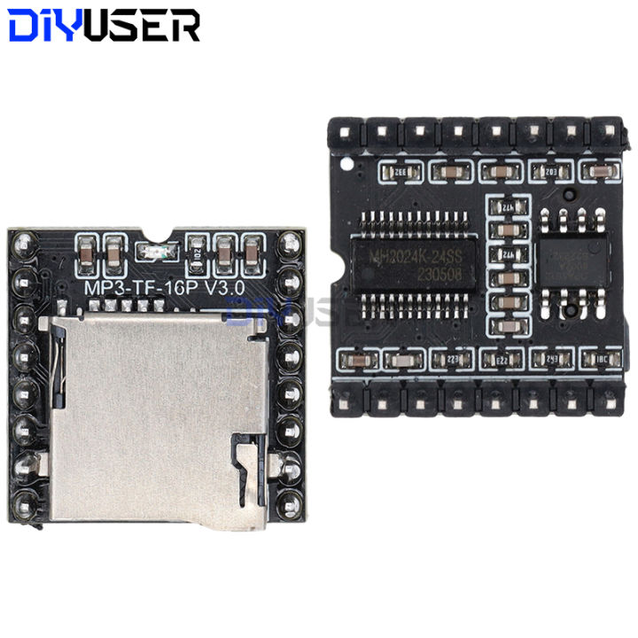 DIYUSER DFPlayer Mini MP3 Player Module V3.0 16P TF Card U Disk DF ...